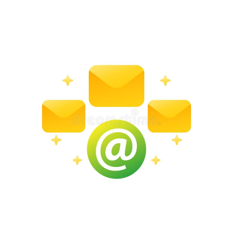Email Campaign Icon for Apps or Web, Vector Stock Vector - Illustration ...