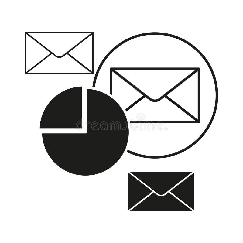 Email and Chart Icons. Circular Outlines. Communication Vector. Simple ...