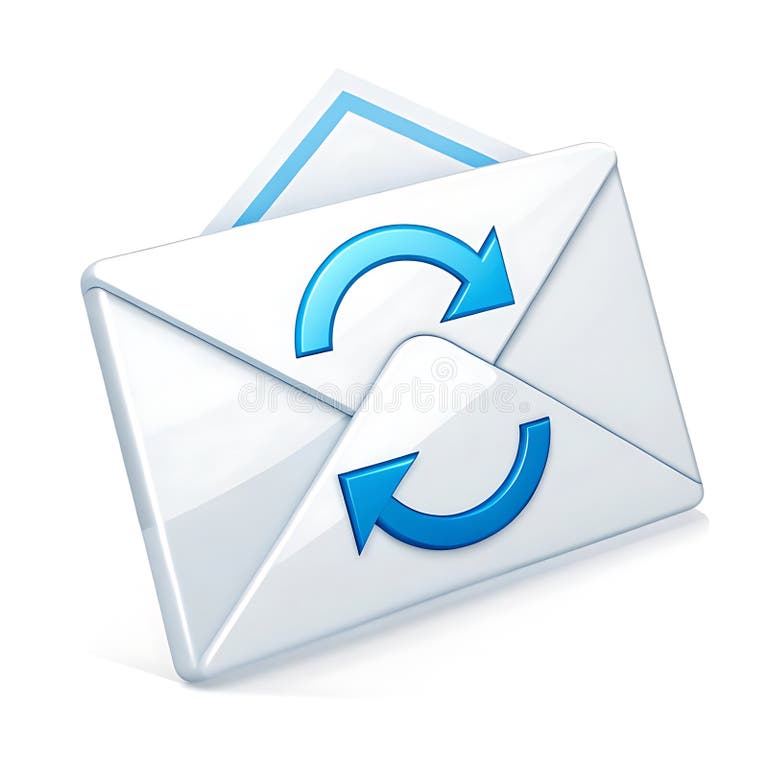 Email with a Circular Arrow, Symbolizing Message Resend or Bounce Back. Stock Illustration ...