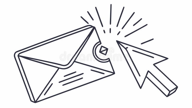 Email Click Notification. Digital Message Interaction Vector. Vector ...