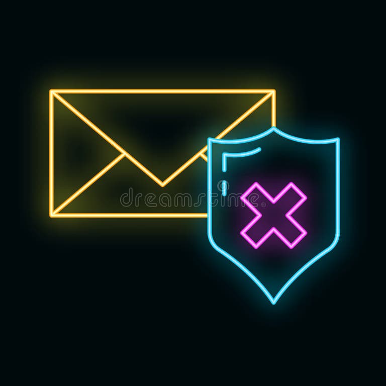 Email Cloud Global Internet Icon Neon Glow Style, Data Send Web Message ...