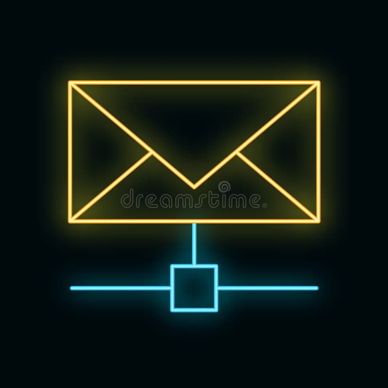 Email Cloud Global Internet Icon Neon Glow Style, Data Send Web Message ...