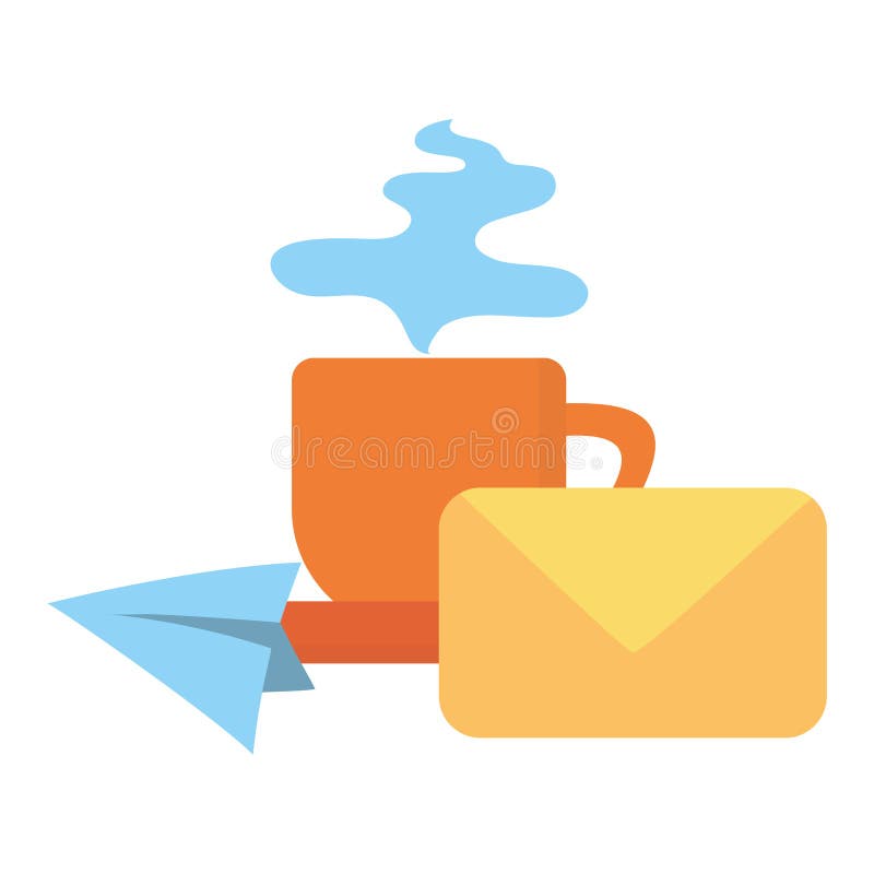 Email Coffee Cup Social Network Communication and Technologies Stock ...