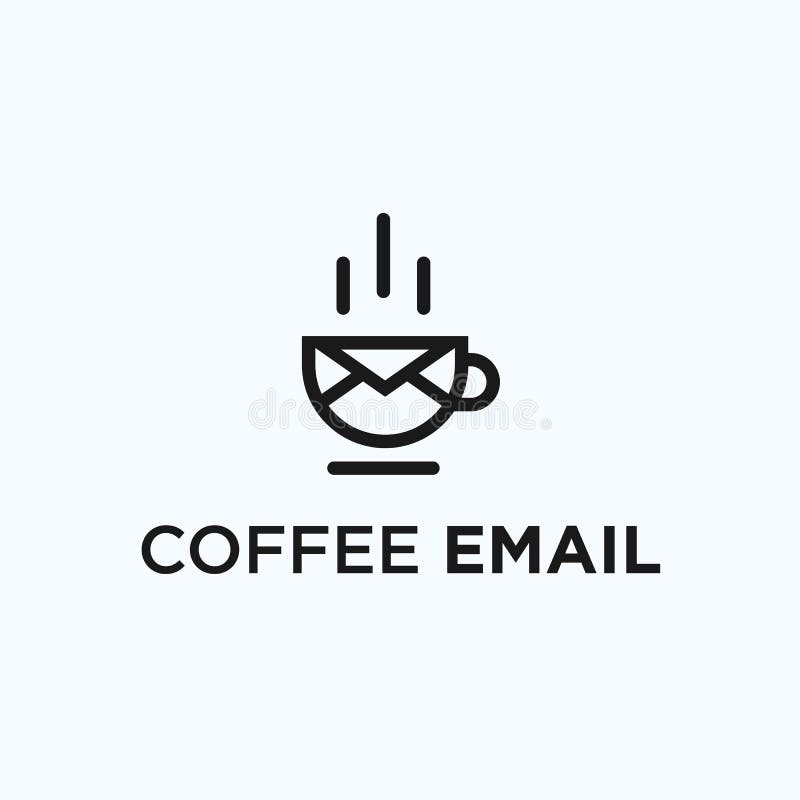 Email Coffee Logo Design Vector Illustration Stock Illustration ...
