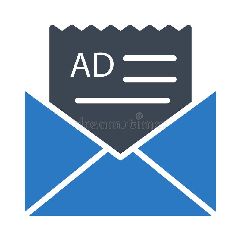 Email Glyph Colour Vector Icon Stock Vector - Illustration of flat ...