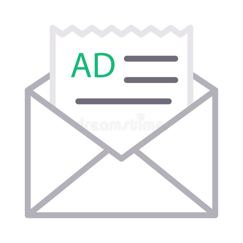 Email Colour Line Vector Icon Stock Vector - Illustration of background ...