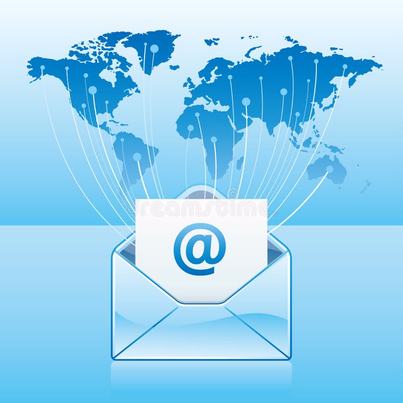 Email communication stock vector. Illustration of envelope - 15471193