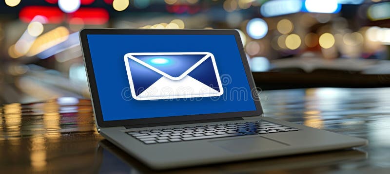 Email Communication Concept on Laptop, Displaying Inbox for Sending and ...