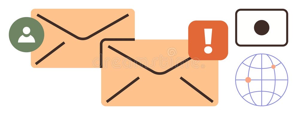 Email Communication Concept with Notifications, User Interaction, and a ...