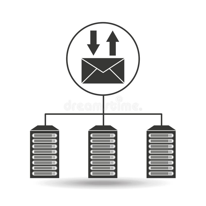 Email Communication Data Center Connection Stock Vector - Illustration ...