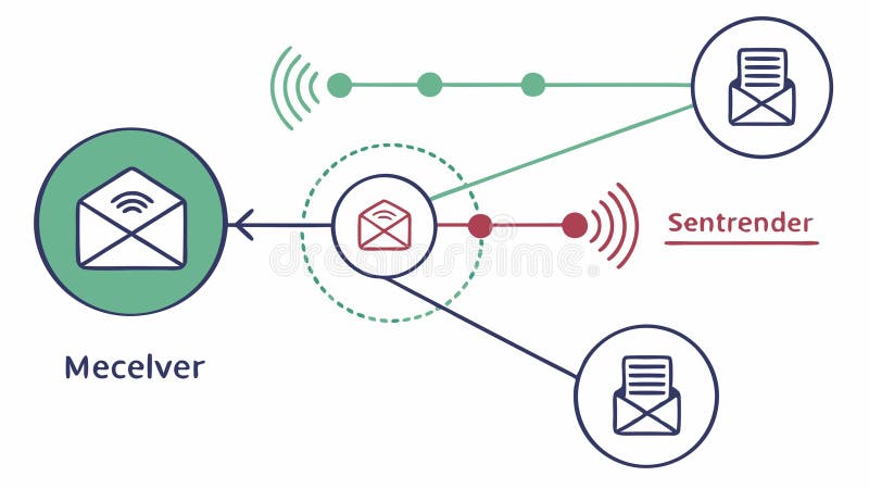 Email Communication Flow, Sender To Receiver Process, Vector Design ...