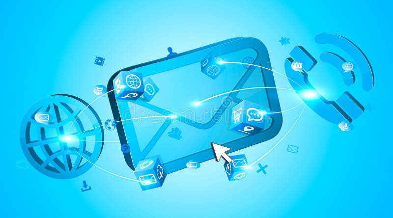 Email, Communication and Internet Application Stock Illustration ...