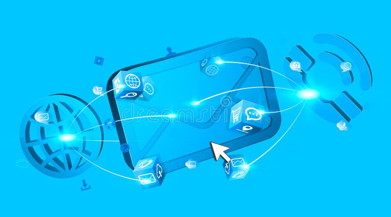 Email, Communication and Internet Application Stock Illustration ...