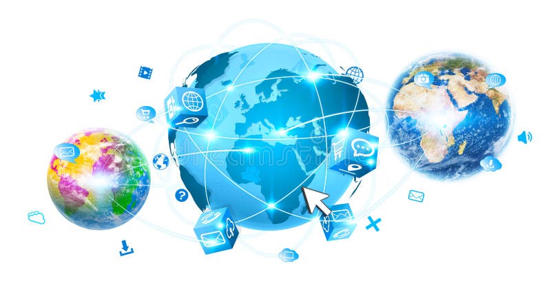 Email, Communication and Internet Application Stock Illustration ...