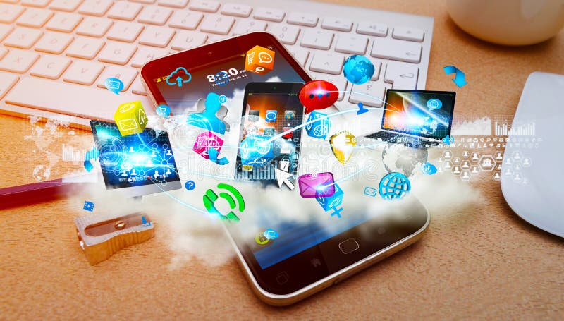 Email, Communication and Internet Application Stock Illustration ...