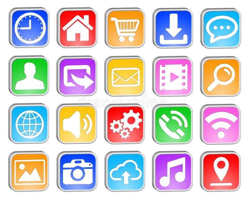 Email, Communication and Internet Application Stock Illustration ...