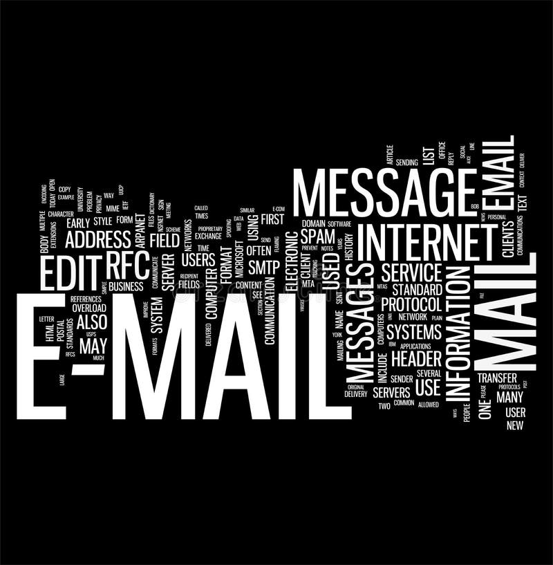 Email Communication Word Cloud Stock Illustration - Illustration of ...