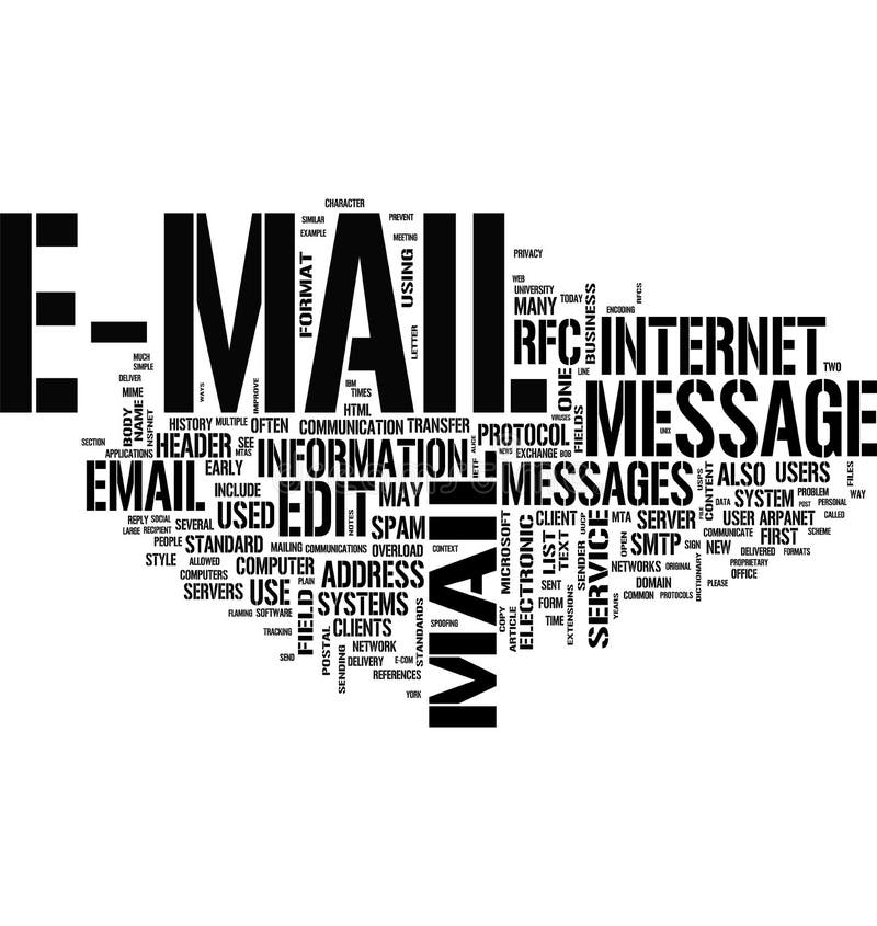 Email Communication Word Cloud Stock Illustration - Illustration of ...