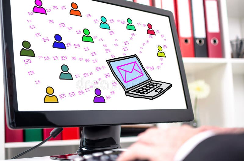 Email Concept on a Computer Screen Stock Image - Image of message ...