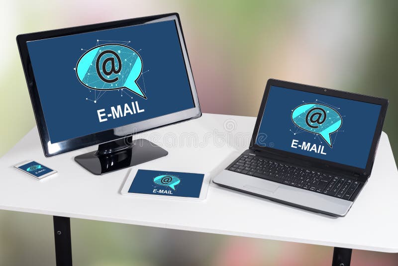 Email Concept on Different Devices Stock Photo - Image of internet ...