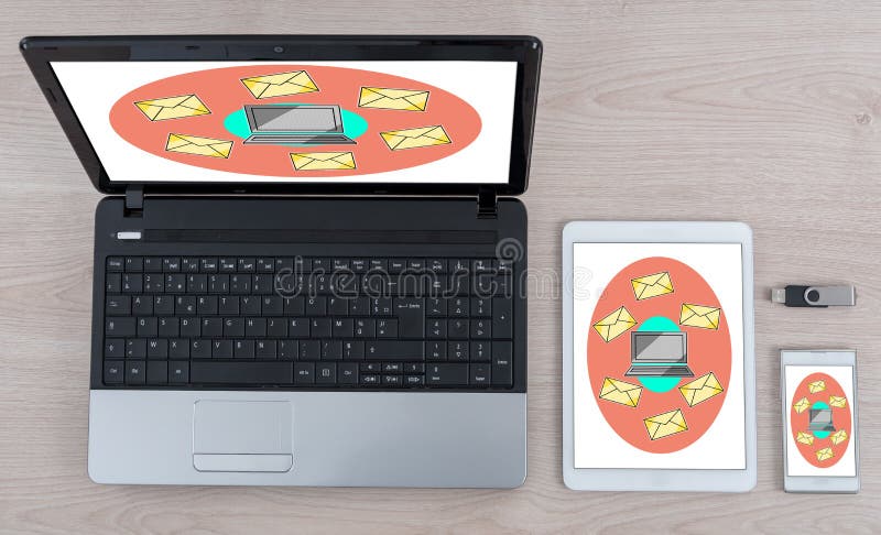 Email Concept on Different Devices Stock Photo - Image of internet ...