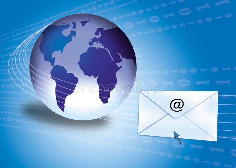 Internet Email Concept with 3d Globe Stock Illustration - Illustration ...
