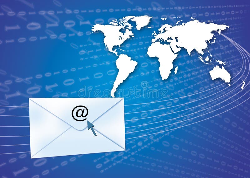 Email concept with globe stock illustration. Illustration of mail - 2422969