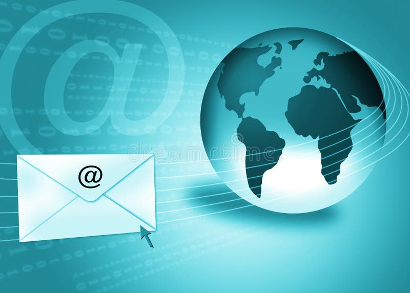 Internet Email Concept with 3d Globe Stock Illustration - Illustration ...