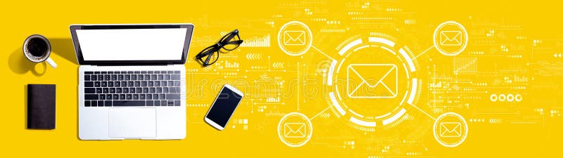 Email Concept with a Laptop Computer Stock Image - Image of privacy ...