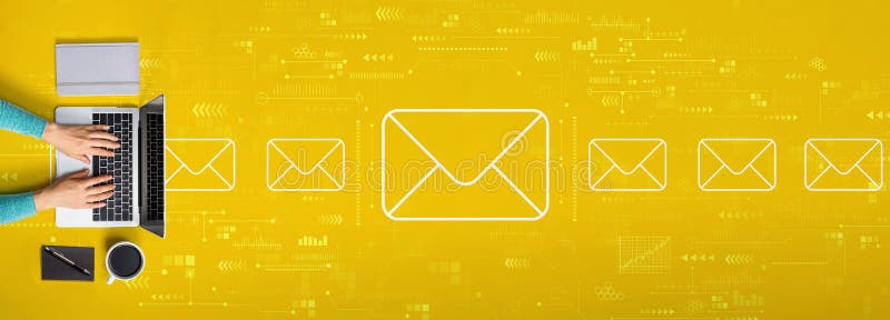 Email Concept with Person Using a Laptop Stock Photo - Image of ...