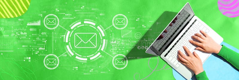 Email Concept with Person Using a Laptop Stock Image - Image of ...