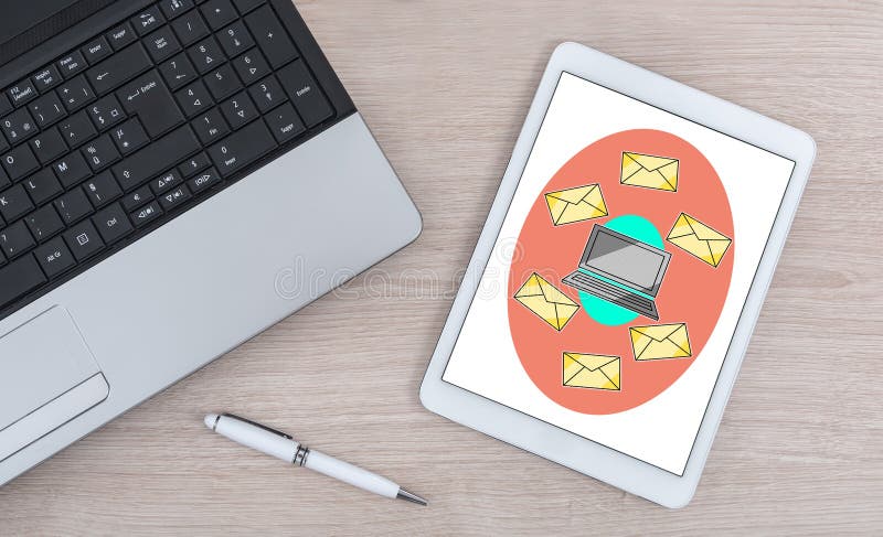 Email Concept on a Digital Tablet Stock Image - Image of marketing ...