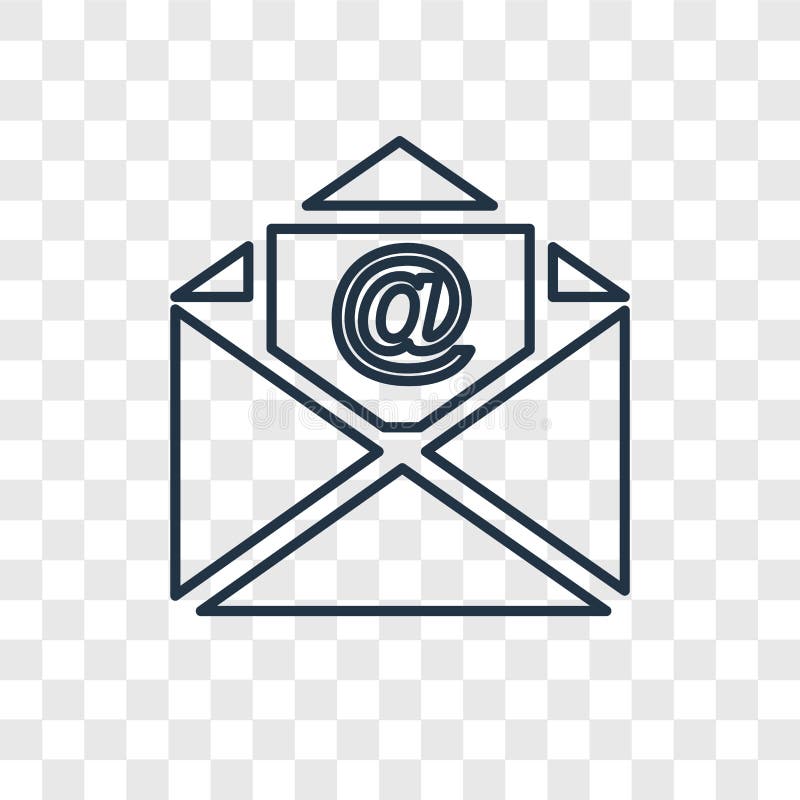 Email Concept Vector Linear Icon Isolated on Transparent Background ...
