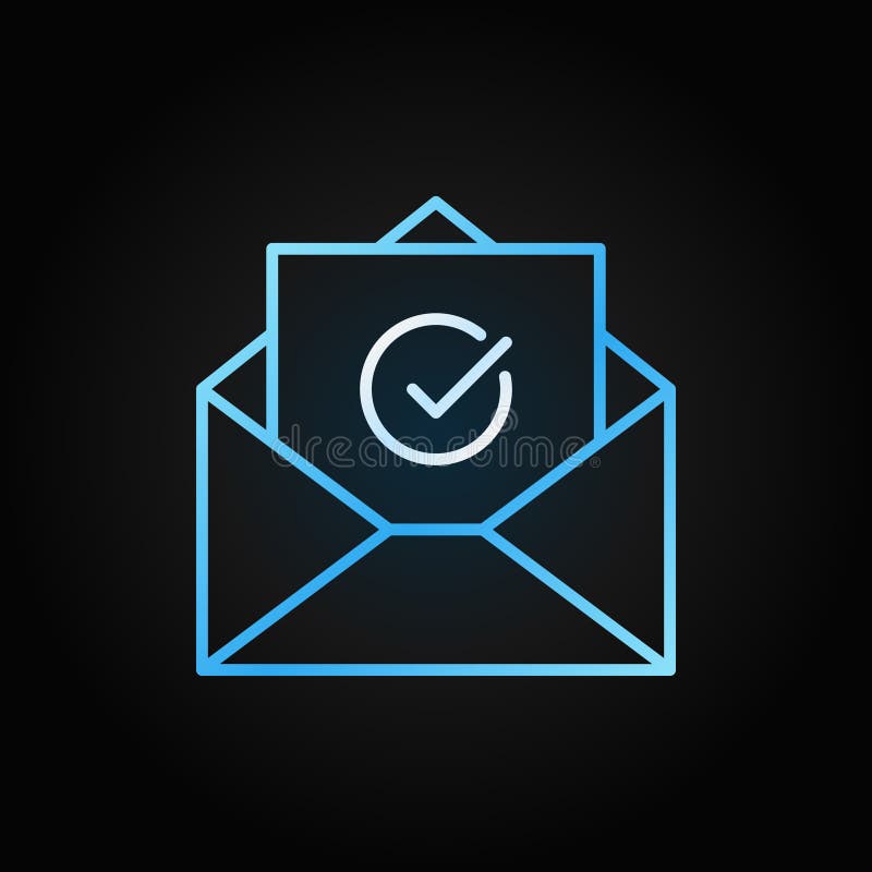 Email Confirmation Glyph Icon Stock Vector - Illustration of checkmark ...