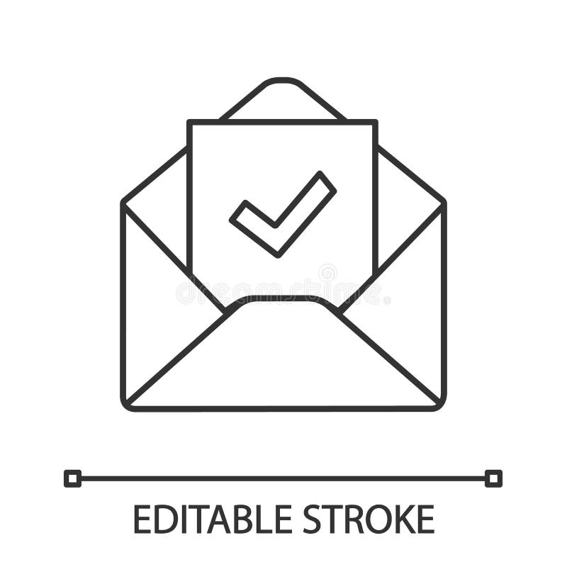 Email Confirmation Linear Icon Stock Vector - Illustration of checkmark ...