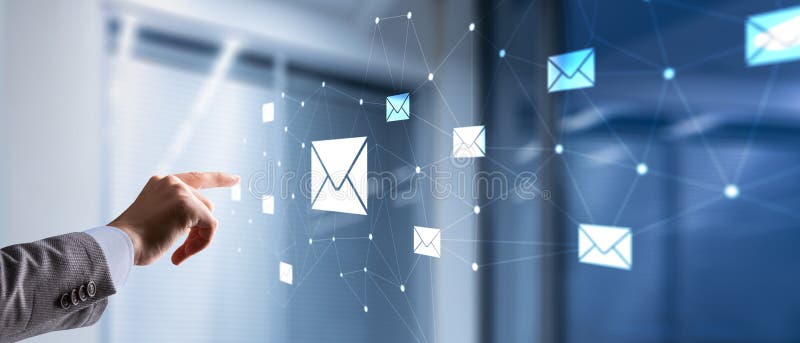 Email Connections Digital Concept. Sending and Receiving Emails Stock ...