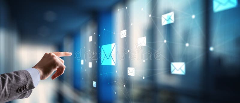 Email Connections Digital Concept. Sending and Receiving Emails Stock ...