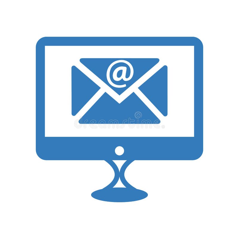 Email Contact, Mail Inbox Icon Blue Color Stock Vector - Illustration ...