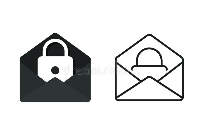 Email Contains Padlock. Illustration Vector Stock Vector - Illustration ...