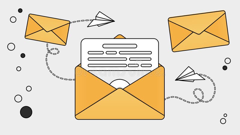 Email Correspondence and Network Connections Concept Stock Vector ...