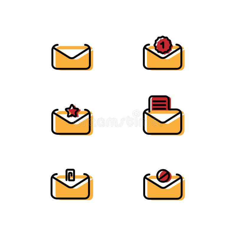 Email Correspondence with Sent, Received or Attached Elements. Set of ...