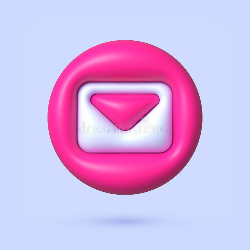 Email 3d in 3d Style on Blue Background. 3d Render Illustration ...