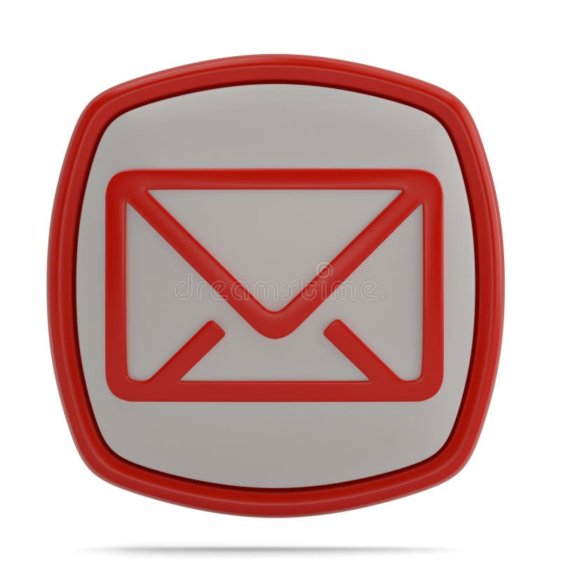 Email 3d Symbol Isolated on White Background. 3D Illustration. Stock ...