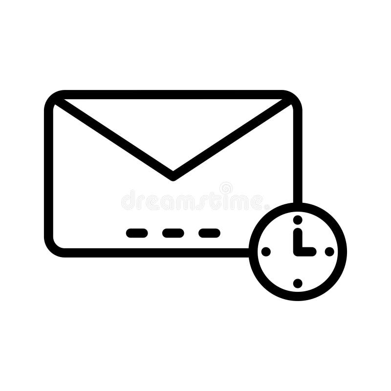 Email Deadline Thin Line Vector Icon Stock Illustration - Illustration ...