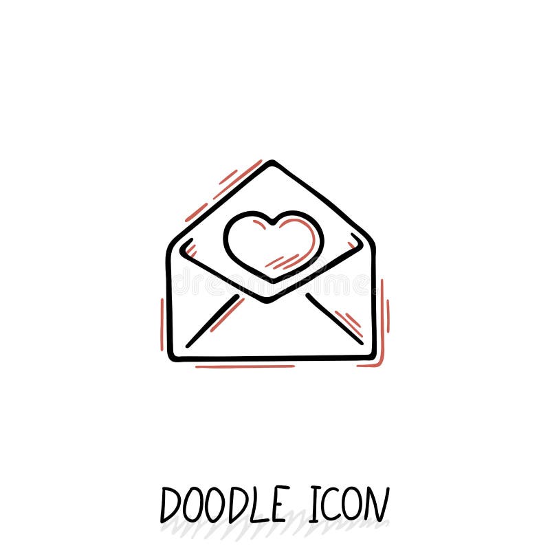 Email Doodle Icon. Vector Pictogram Stock Vector - Illustration of ...