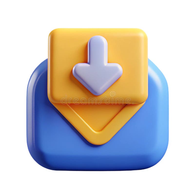 Email Download 3D Icon for Quick and Secure File Retrieval with High ...