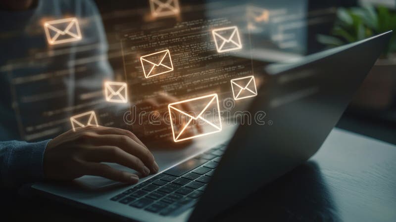 An Email Draft Screen with Text Being Composed Stock Photo - Image of ...