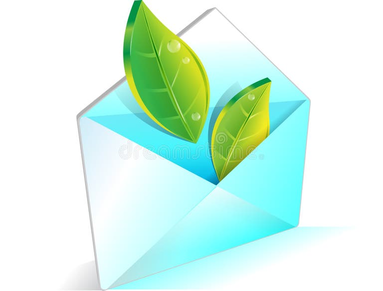 Email, Ecology, Saving Nature, Green Leaves Stock Vector - Illustration ...