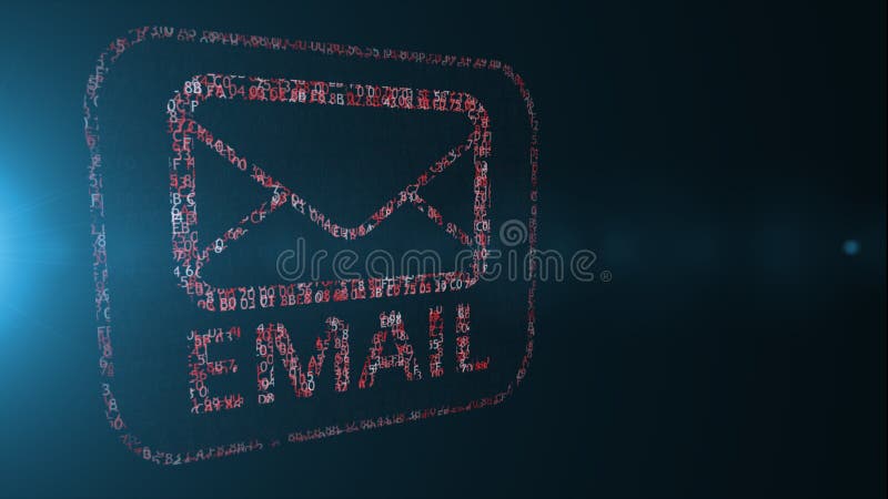 Email. Email Icon of Binary Code Stock Illustration - Illustration of ...