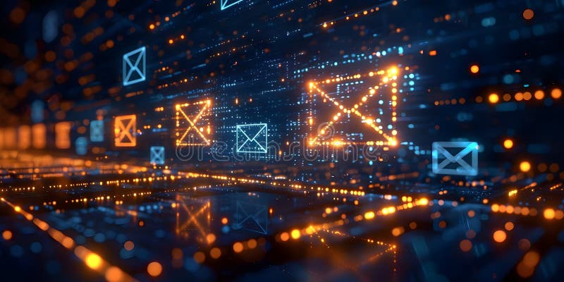 Email Encryption Concept with Digital Patterns and Symbols Representing ...